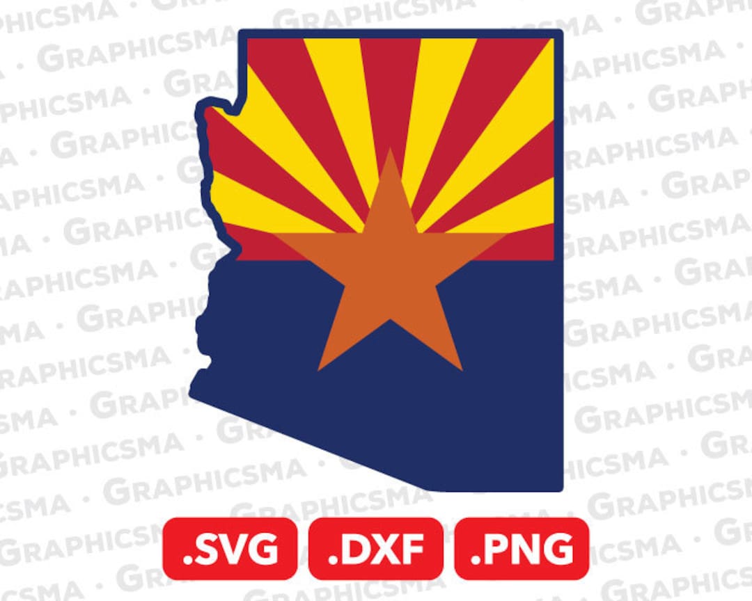 Arizona Flag Map SVG File, Arizona Flag Map DXF, Arizona Flag Map Png ...