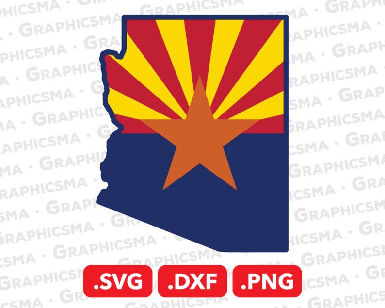 Arizona Flag Map SVG File, Arizona Flag Map DXF, Arizona Flag Map Png ...