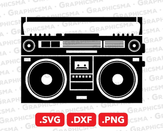 Digital Drawing & Illustration Graphic Clipart Silhouette Boom Box ...