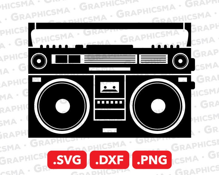 Boombox Radio SVG File, Cassette Radio DXF, Cassette Tape Radio Png ...