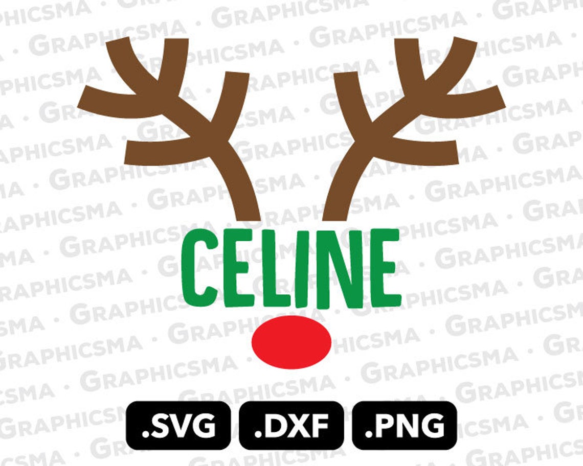 Antler SVG File Reindeer DXF Custom Name Svg Reindeer Svg | Etsy