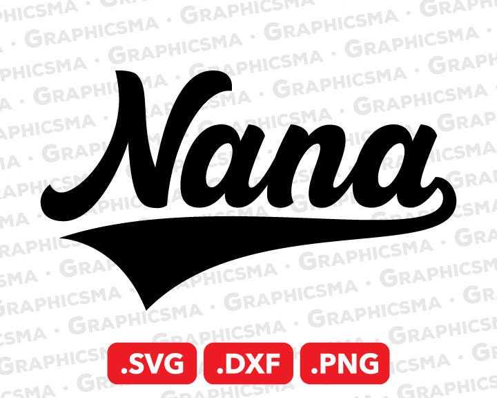 Baseball Style Name SVG File, Nana SVG File, Cricut Baseball Ribbon ...