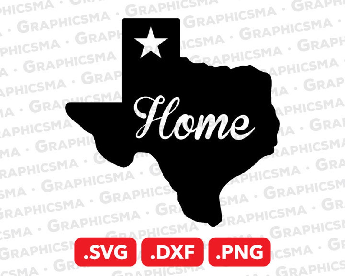 Texas Map SVG File Texas Home Map DXF Home Texas Map Png | Etsy