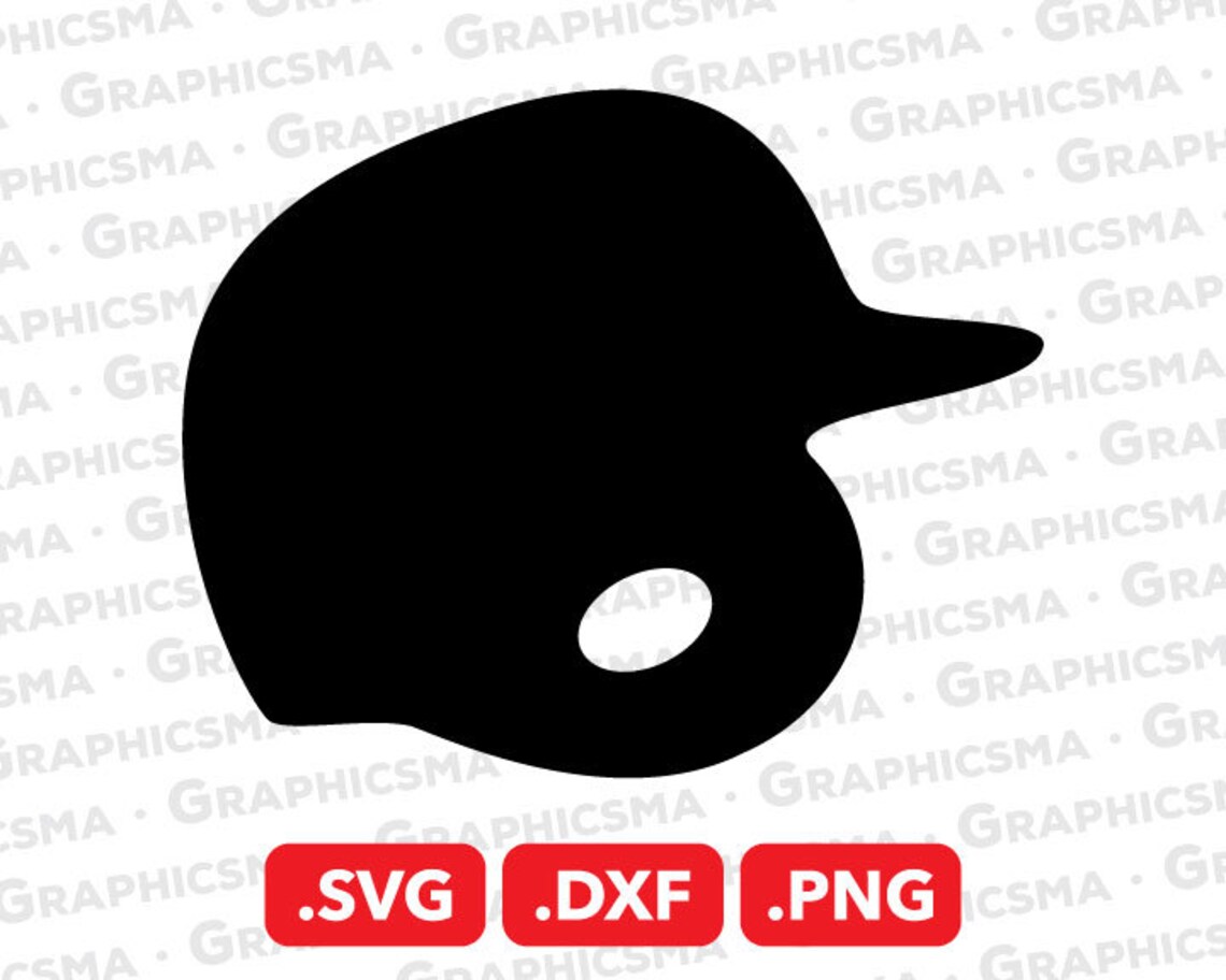 Baseball Helmet SVG File, Baseball Helmet DXF, Baseball Helmet Png ...