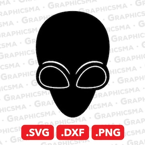 Alien Head SVG File, Alien Head DXF, Alien Head Png, Alien Cricut ...