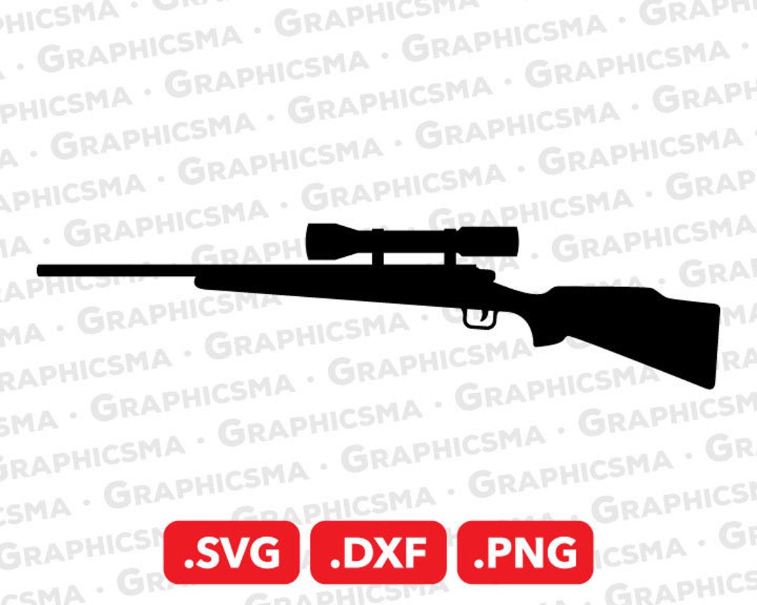 Hunting Rifle SVG File, Hunting Rifle DXF, Shooting Rifle Png, Sniper ...
