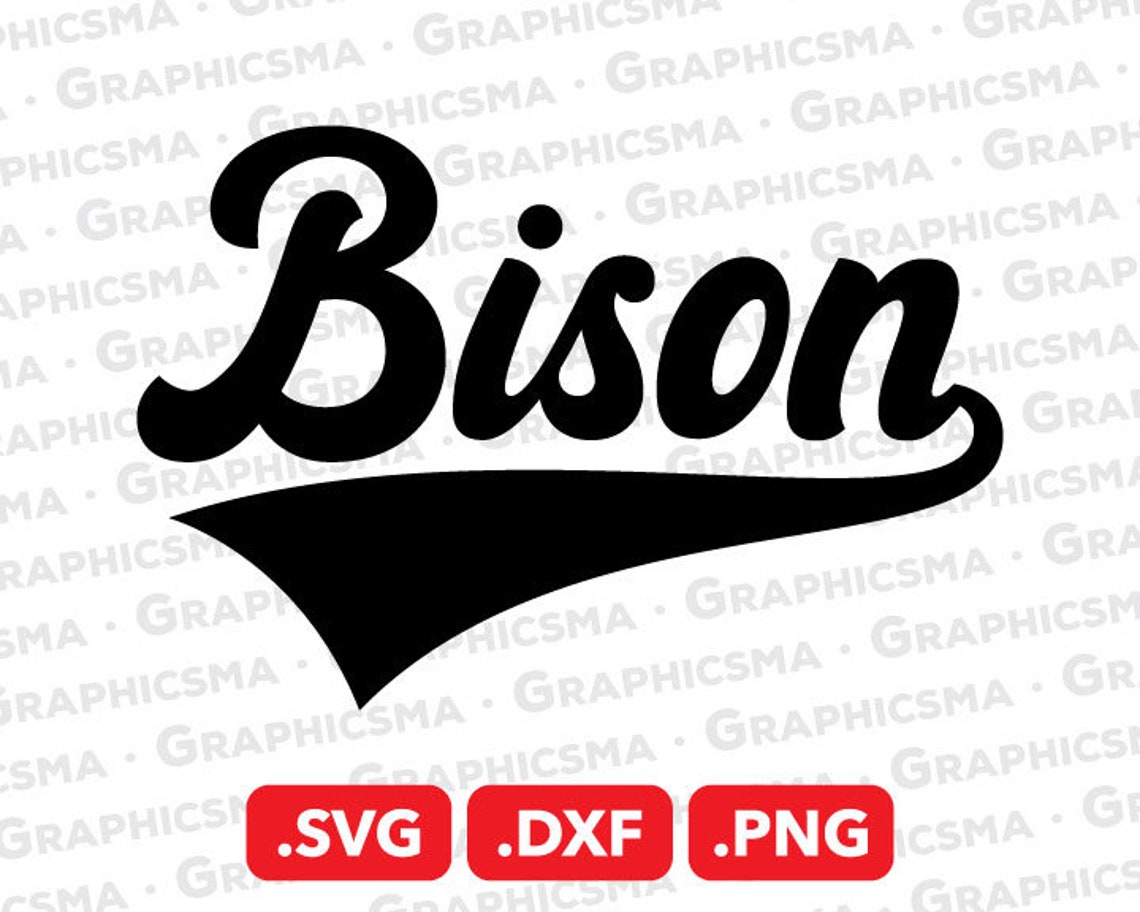 Baseball Style Bison SVG File, Bison DXF, Bison Png, Bison Svg Cut Svg ...