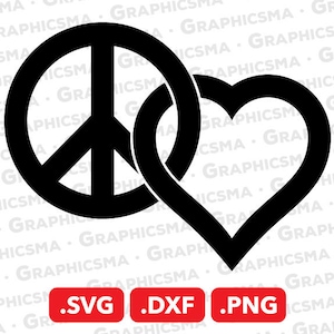 Peace Love SVG File, Peace Love DXF, Peace Love Png, Love Peace Svg ...