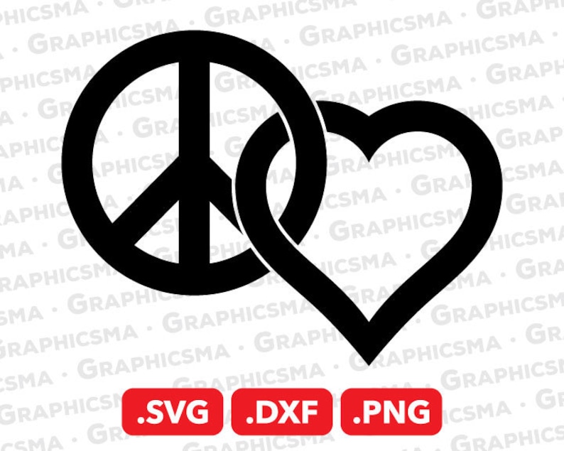 Peace Love SVG File Peace Love DXF Peace Love Png Love - Etsy