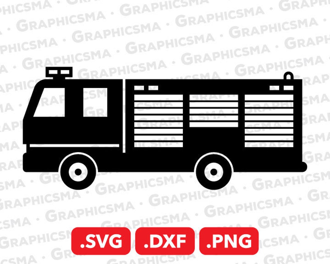 Fire Engine SVG File, Fire Engine DXF, Fire Fighter Truck Png, Fire ...
