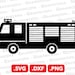 Fire Engine SVG File, Fire Engine DXF, Fire Fighter Truck Png, Fire ...