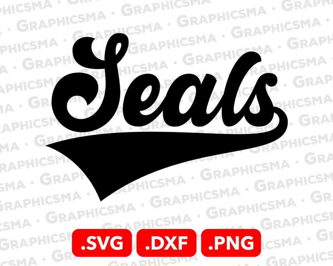 Baseball Style Name SVG File, Seals SVG File, Seal Cricut Baseball ...