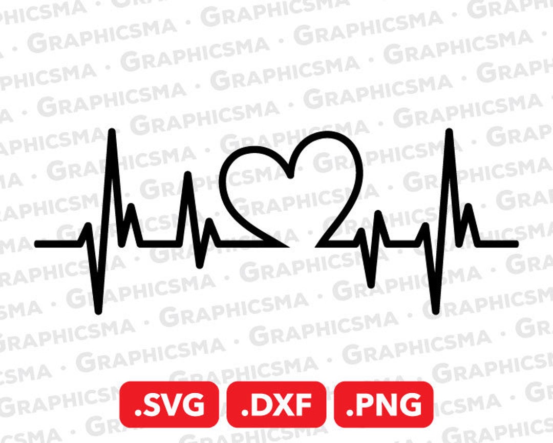 Heart Beat Love SVG File, Heart Beat Love DXF, Heart Beat Love Png ...