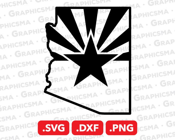 Arizona Flag Map SVG File Arizona Flag Map DXF Arizona Flag | Etsy