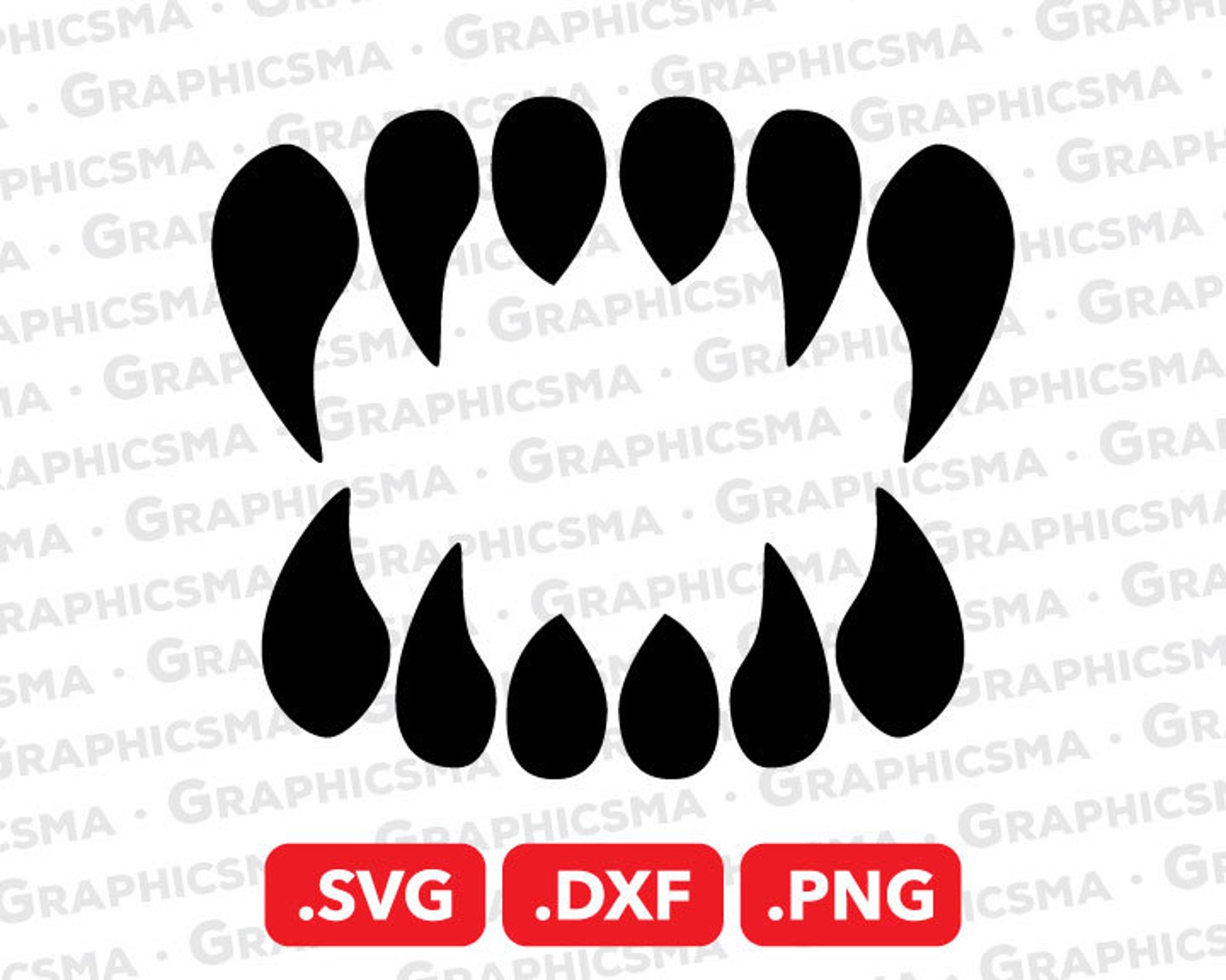 Tiger Teeth SVG File Tiger Teeth DXF Tiger Teeth Png Tiger - Etsy Canada