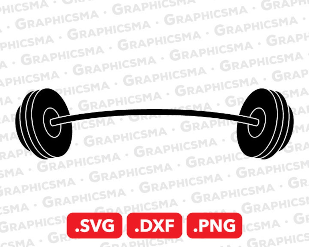 Barbell SVG File, Barbell DXF, Barbell Png, Barbell Silhouette Svg, Gym ...