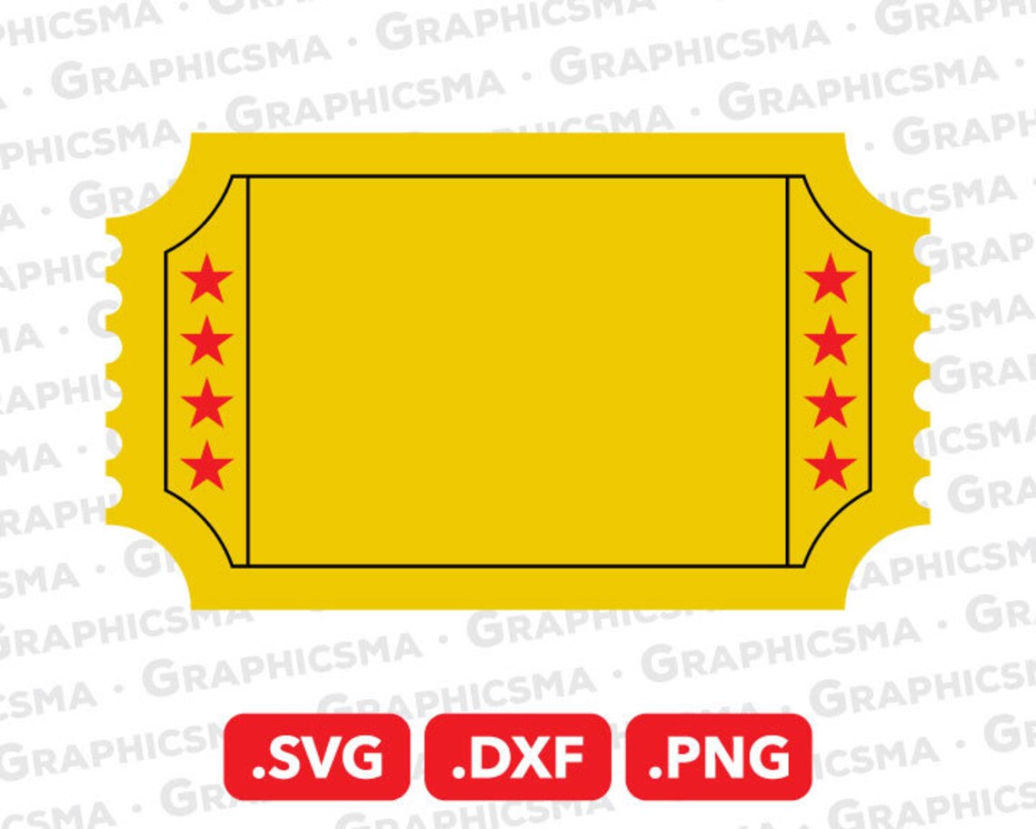 Ticket SVG File, Ticket DXF, Ticket Png, Ticket Template Svg, Custom ...