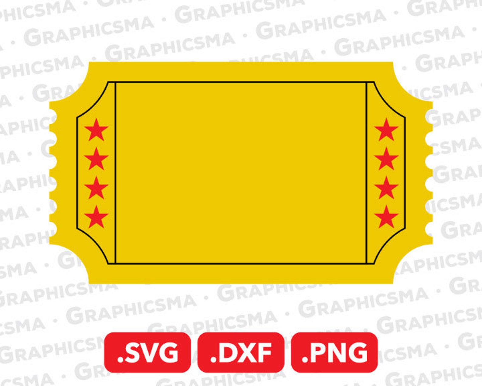 Ticket SVG File, Ticket DXF, Ticket Png, Ticket Template Svg, Custom ...