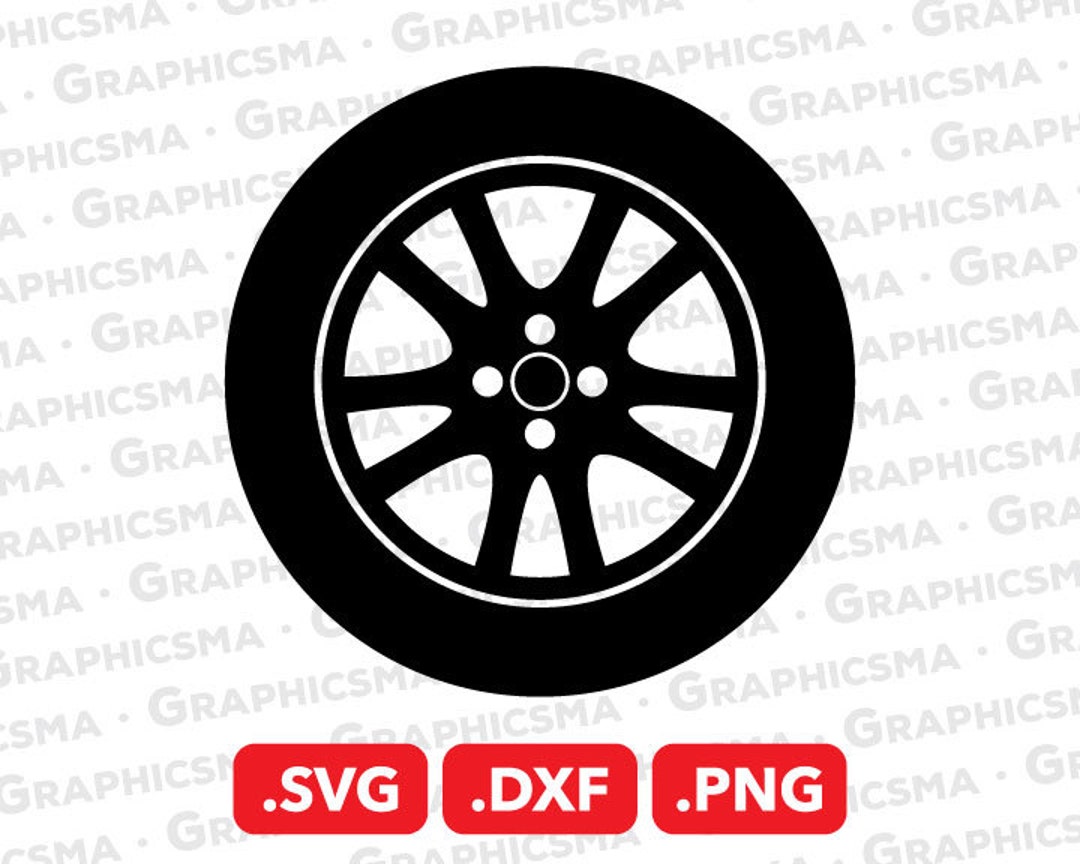 Wheel SVG File, Wheel DXF, Wheel Png, Tyre Svg, Car Wheel Tyre Svg, Car ...