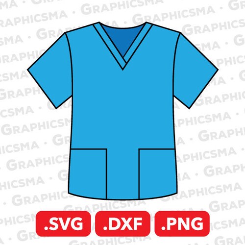 Scrub Shirt SVG File Scrub DXF Stethoscope Nurse Png Scrubs - Etsy