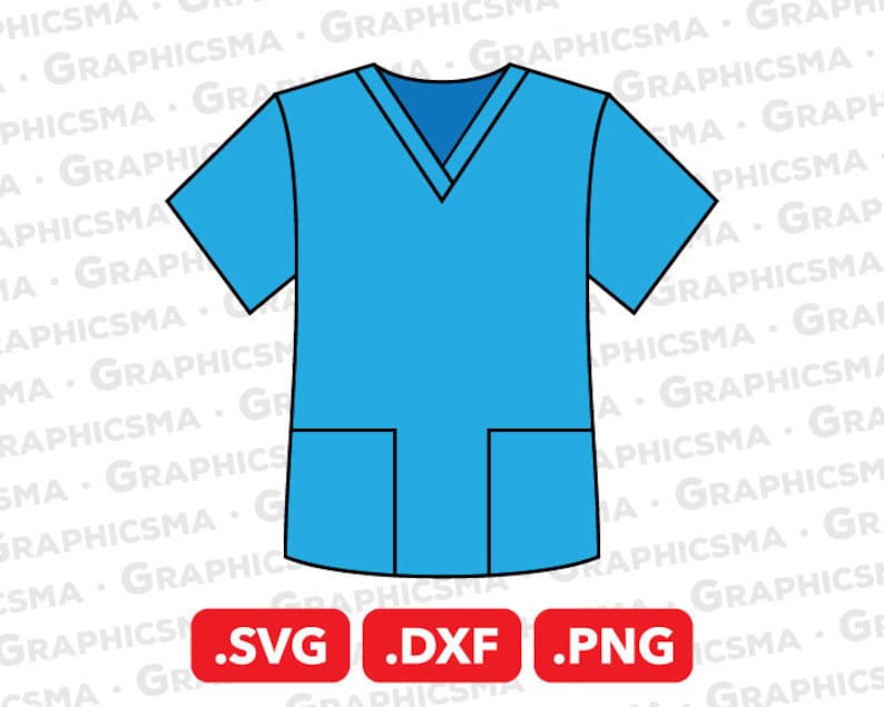 Scrub Shirt SVG File, Scrub DXF, Stethoscope Nurse Png, Scrubs Svg ...