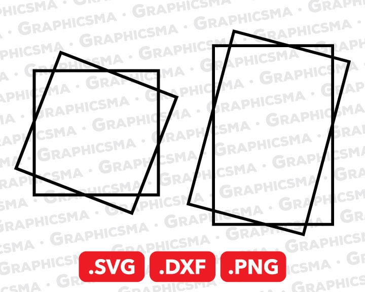 Double Square Frame SVG File Rectangle Frame DXF Square | Etsy