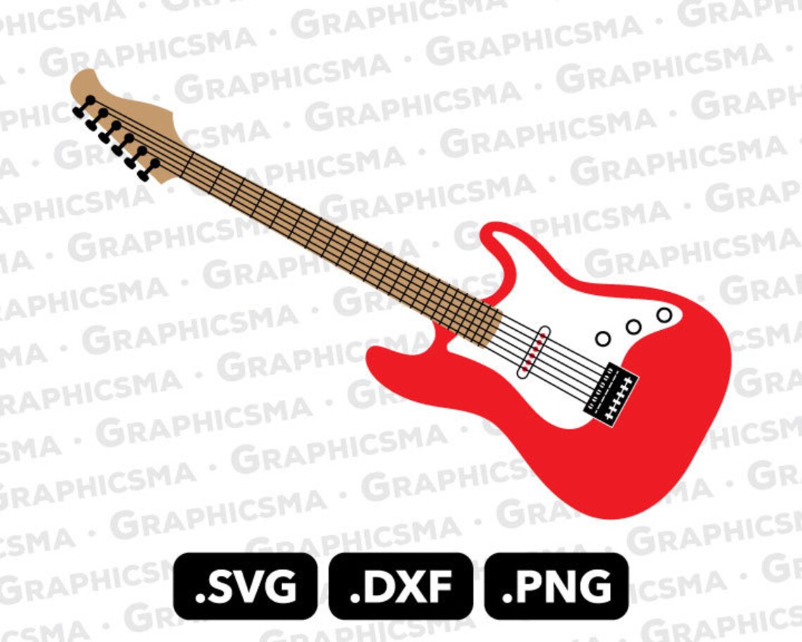 Electric Guitar SVG File, Electric Guitar DXF, Electric Guitar Png ...