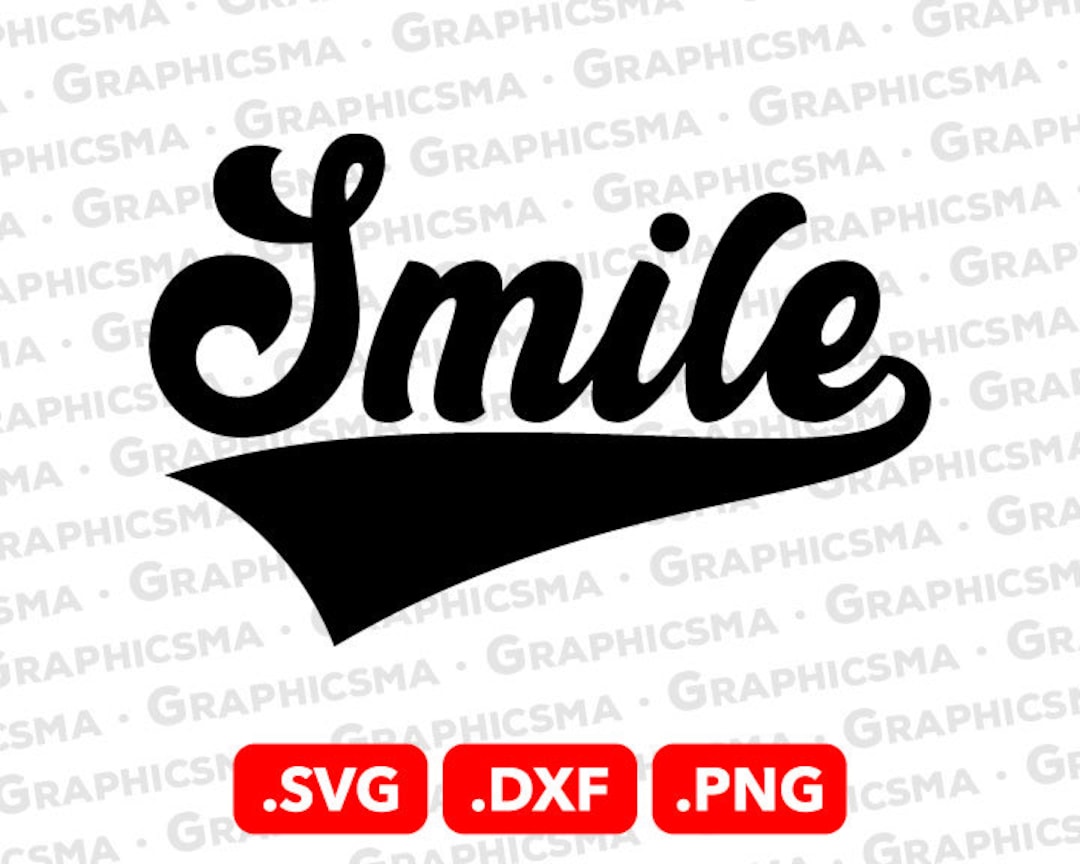 Baseball Style Name SVG File, Smile SVG File, Smile Cricut Baseball ...