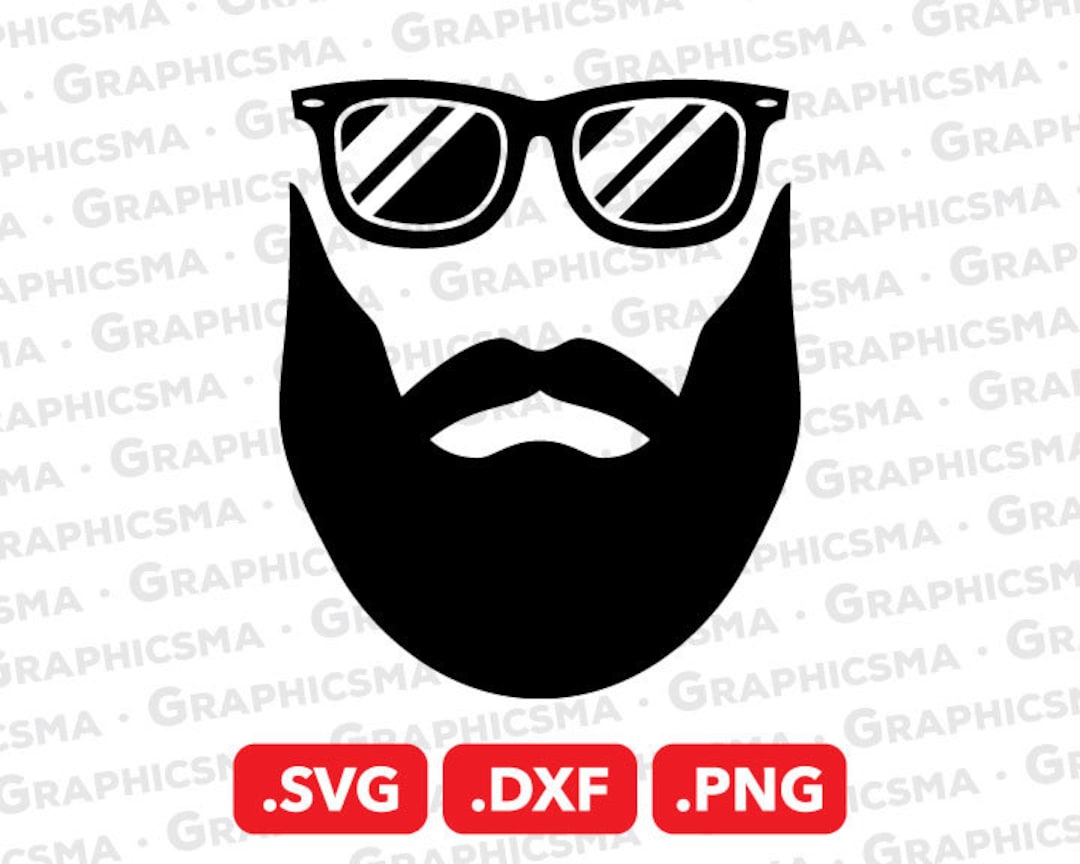 Beard Man SVG File, Man With Beard DXF, Beard Man Png, Hipster Beard ...