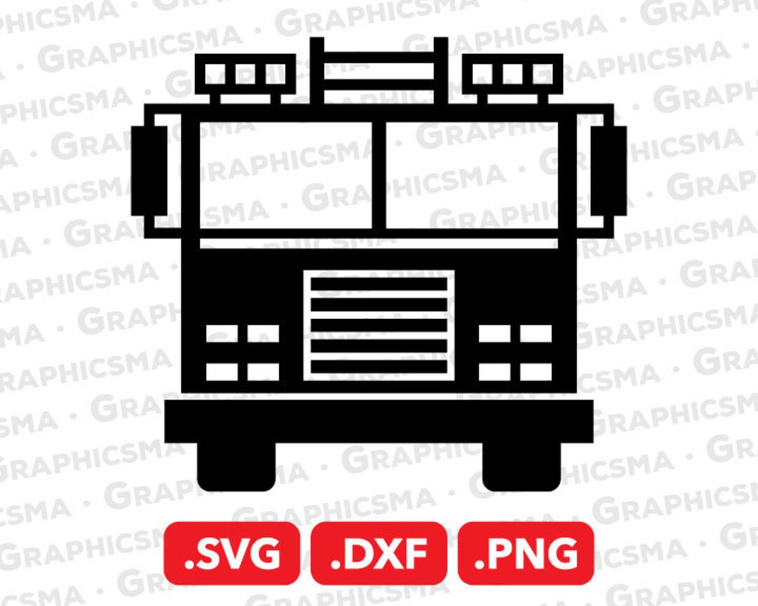 Fire Engine SVG File, Fire Engine DXF, Fire Fighter Truck Png, Fire ...