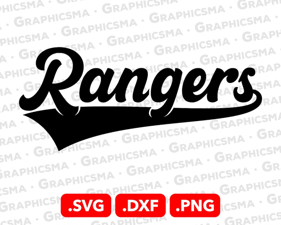 Baseball Style Name SVG File, Rangers SVG File, Rangers Cricut Baseball ...