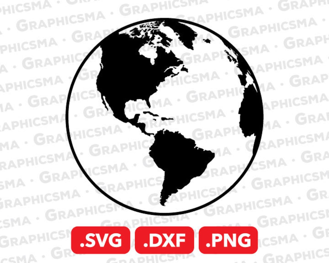 Earth SVG File Earth DXF Globe Png World Map Svg Earth - Etsy