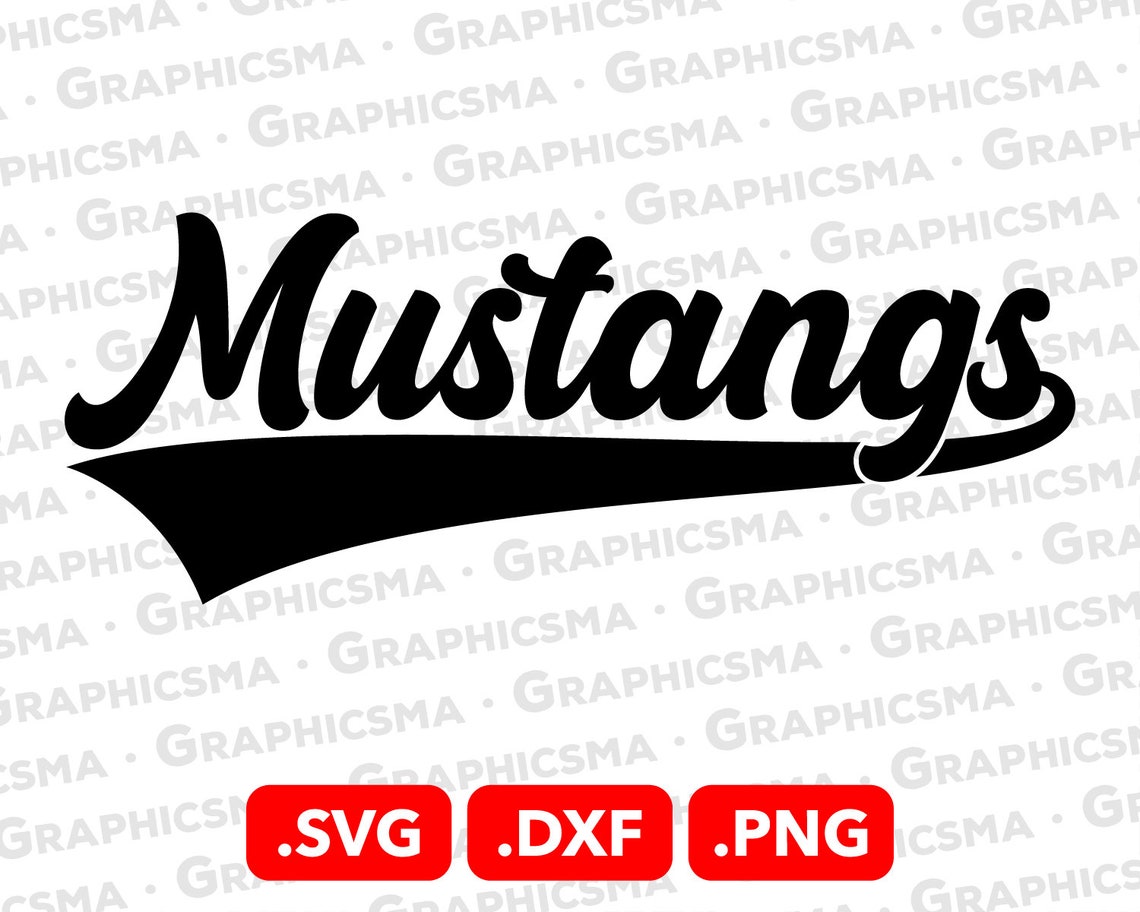 Baseball Style Name SVG File, Mustangs SVG File, Cricut Baseball Ribbon ...