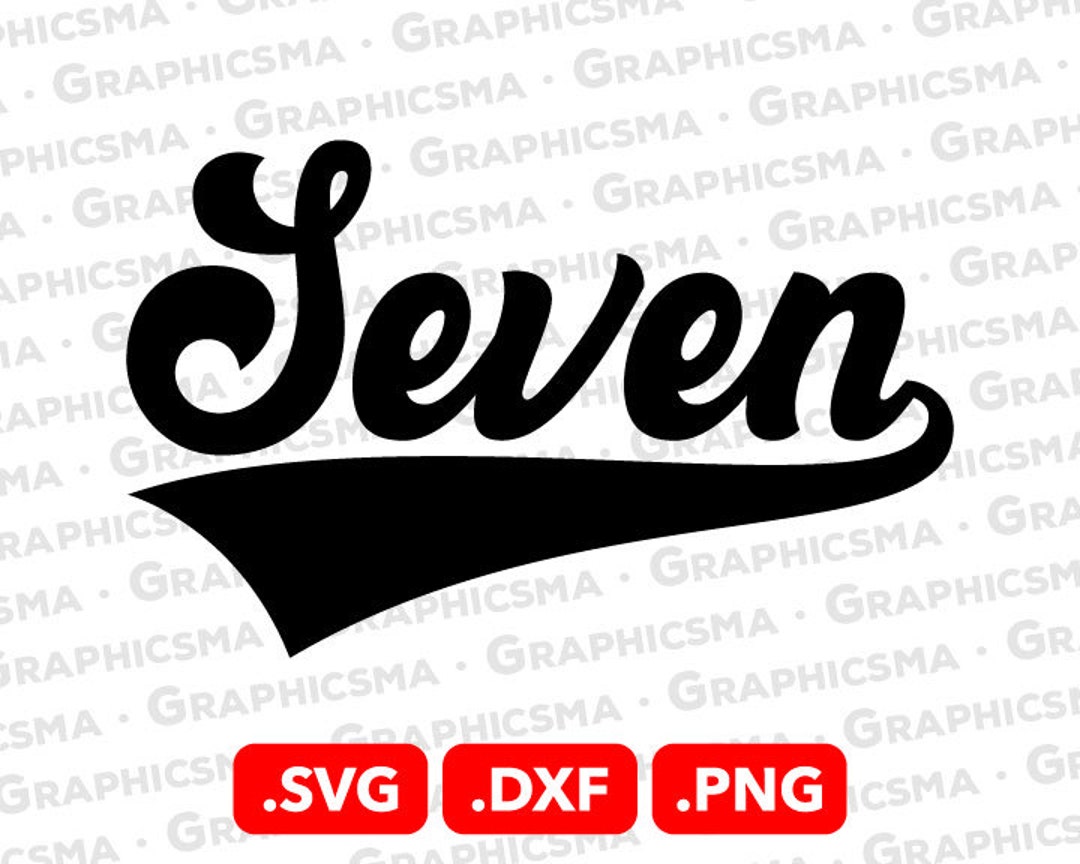 Baseball Style Name SVG File, Seven SVG File, Number Cricut Baseball ...
