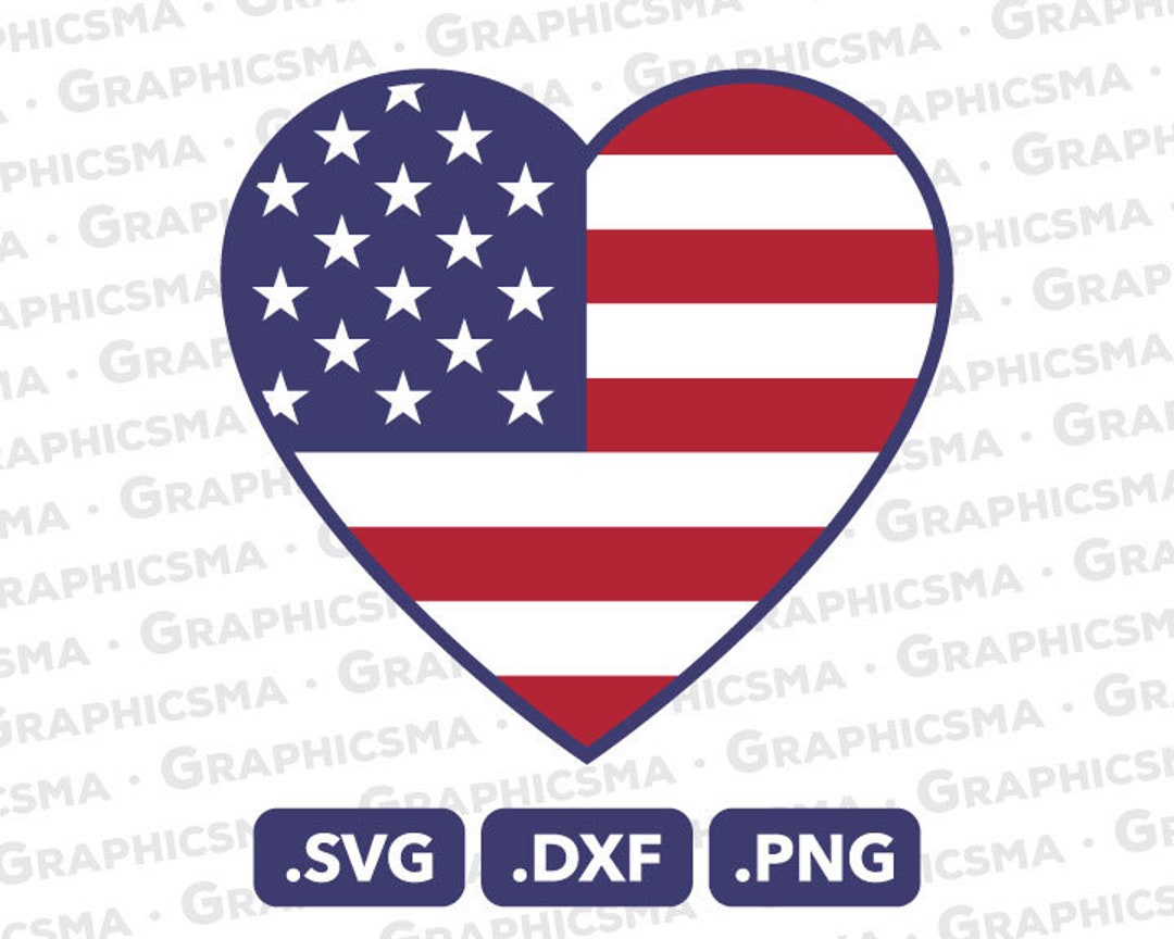 America Love Flag SVG File, American Flag Love DXF, Love America Png ...