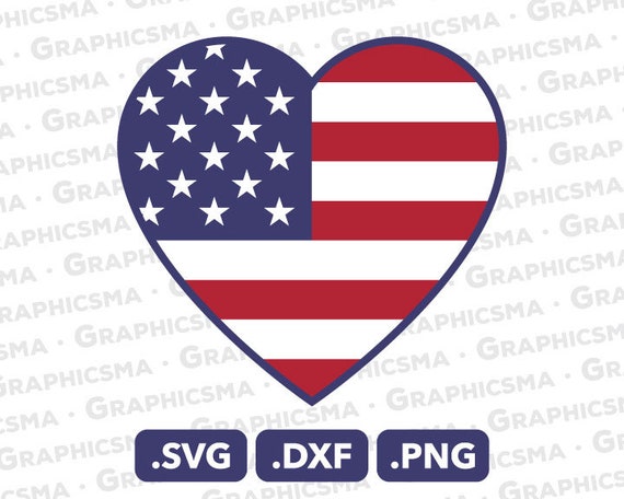America Love Flag SVG File American Flag Love DXF Love | Etsy