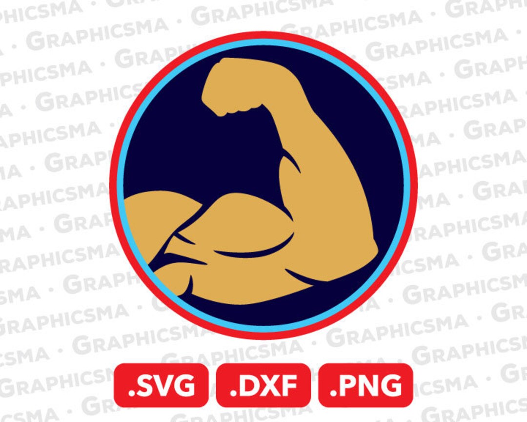 Muscle Biceps SVG File, Muscle Biceps DXF, Muscle Biceps Png, Round ...