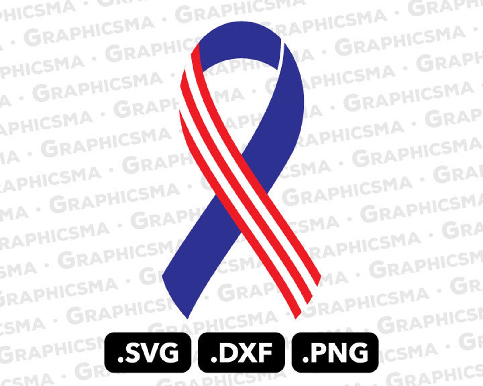 Cancer Ribbon SVG File Usa Ribbon DXF America Ribbon Png | Etsy