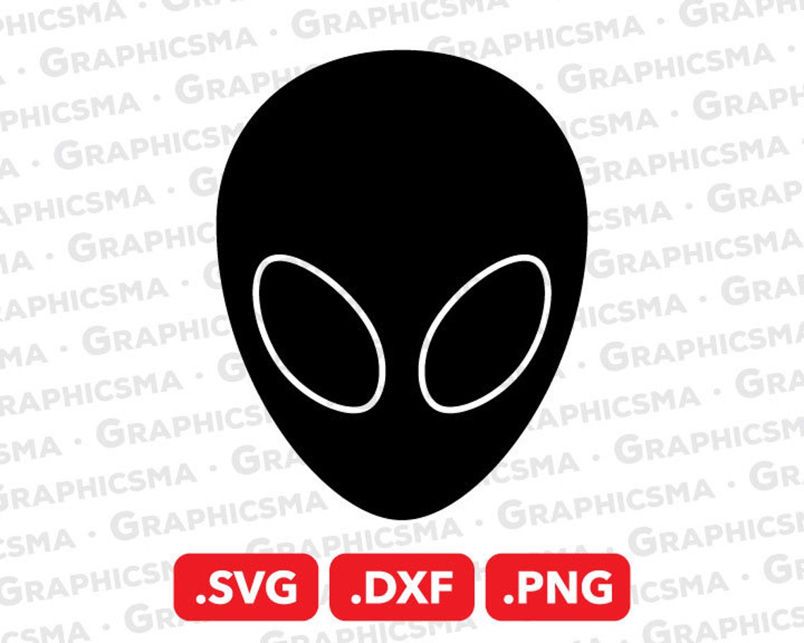 Alien Head SVG File Alien Head DXF Alien Head Png Alien - Etsy