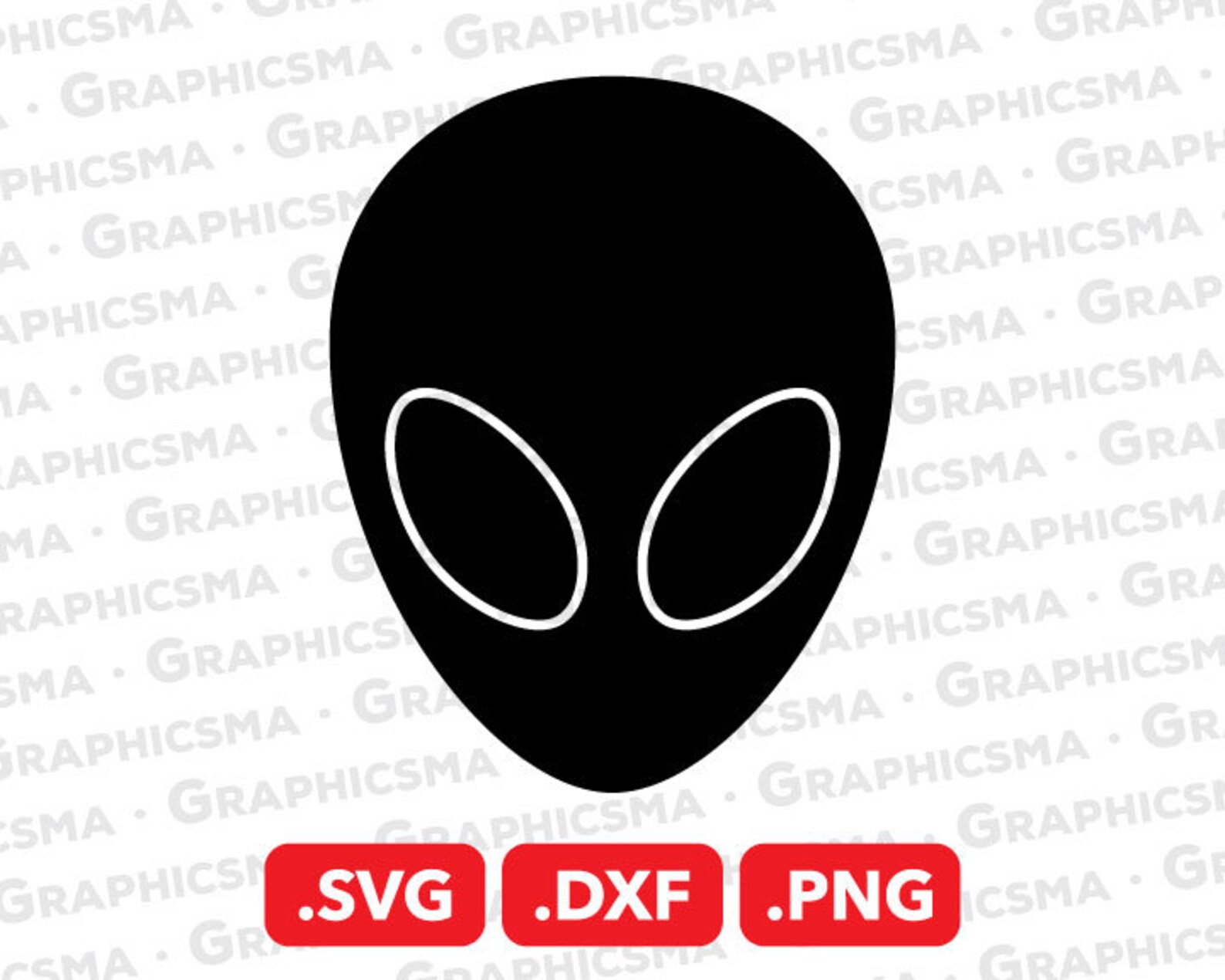 Alien Head SVG File Alien Head DXF Alien Head Png Alien - Etsy