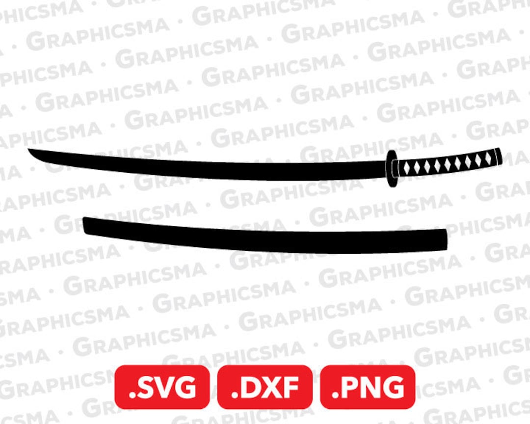 Katana Sword SVG File, Katana Sword DXF, Katana Sword Png, Samurai ...