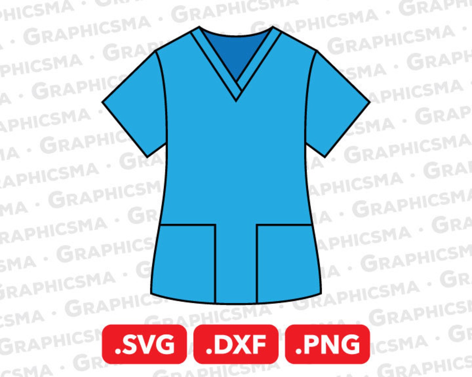 Scrub Shirt SVG File, Scrub DXF, Stethoscope Nurse Png, Scrubs Svg ...