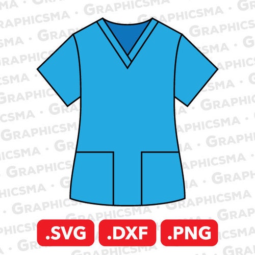 Scrub Shirt SVG File Scrub DXF Stethoscope Nurse Png Scrubs - Etsy
