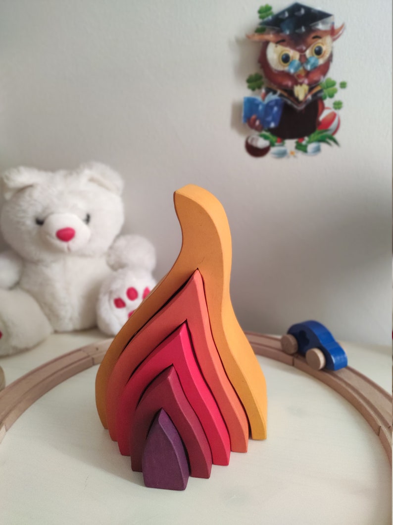 Fire Stacking Toy Puzzle Grimm's Style Fire Element - Etsy