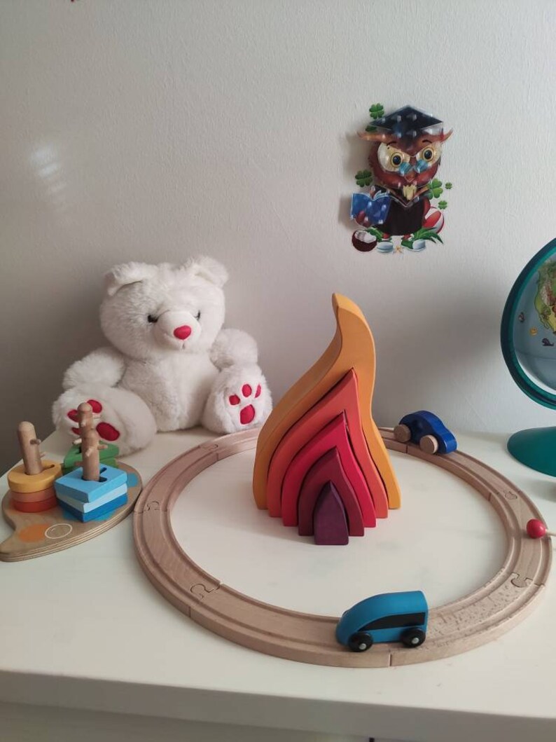 Fire Stacking Toy Puzzle Grimm's Style Fire Element - Etsy