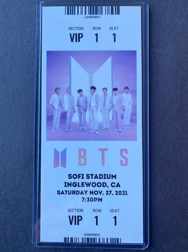 2021 BTS Bangtan Boys Commemorative Ticket Stub for SOFI Stadium 11/27 ...