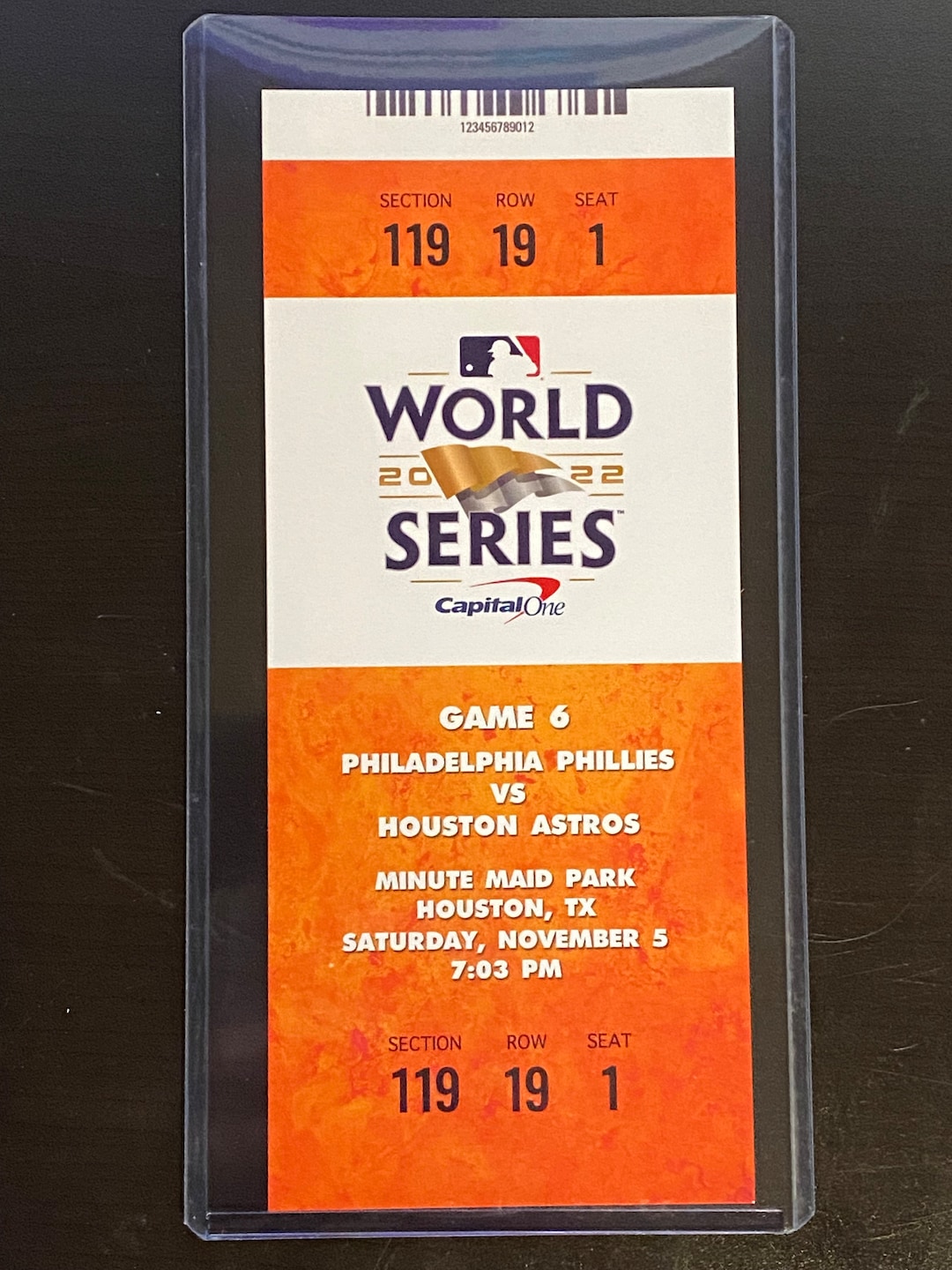 2022 MLB World Series 11/5 Ticket Stub Phillies @ Houston Astros GAME 6 ...