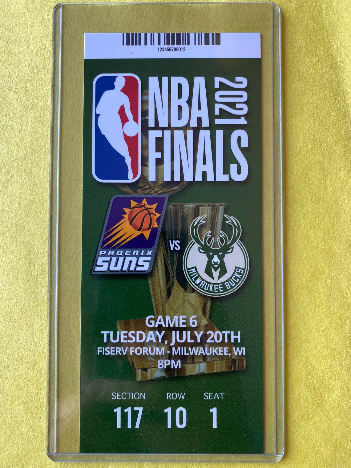 2021 NBA FINALS 7/20/21 Ticket Stub Phoenix Suns Vs Milwaukee Bucks ...