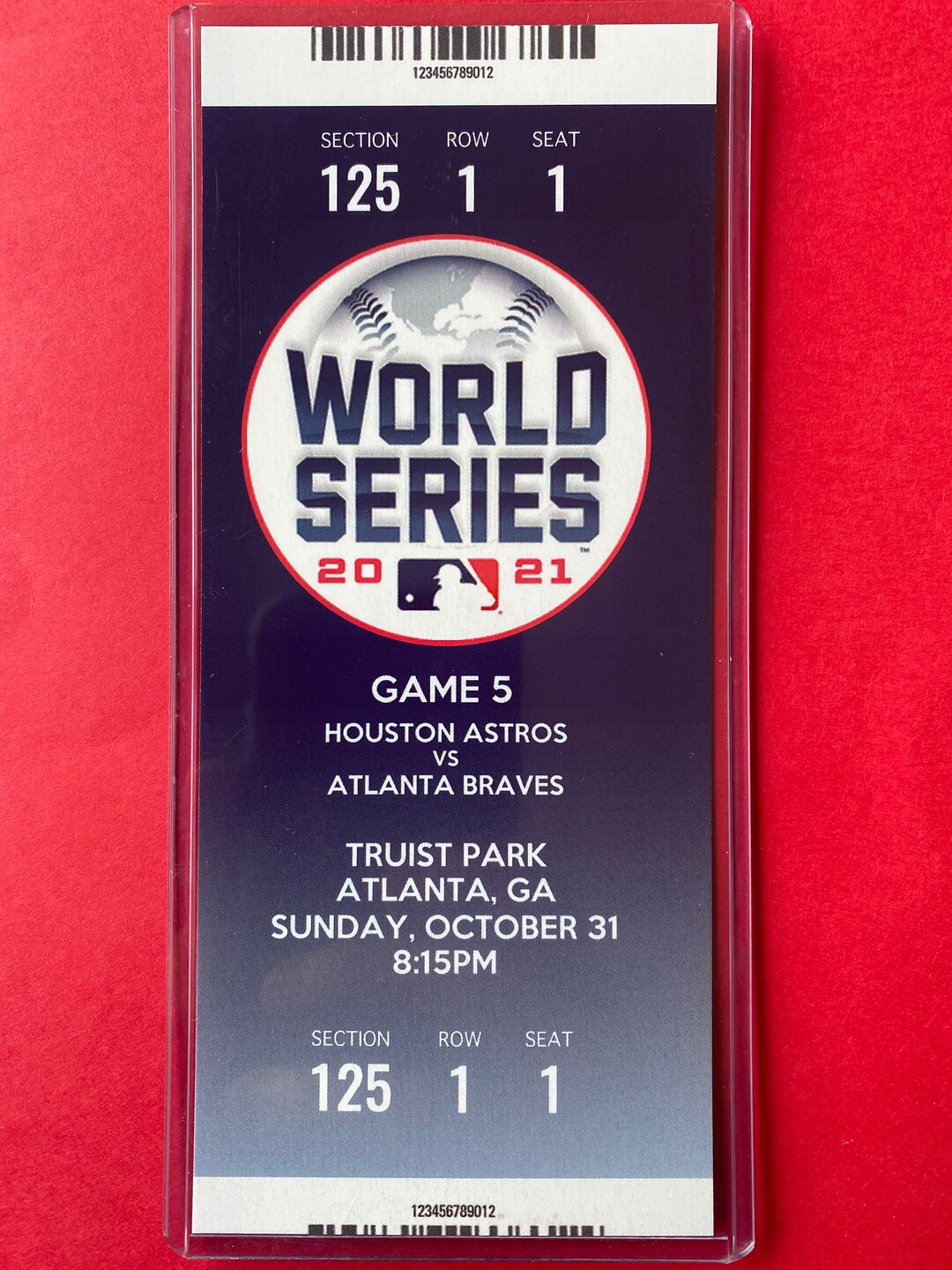 2021 MLB World Series 10/31 Ticket Stub Houston Astros @ Atlanta Braves ...