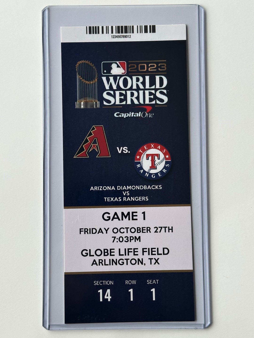 2023 MLB WORLD SERIES 10/27 Ticket Stub Arizona Diamondbacks @ Texas ...